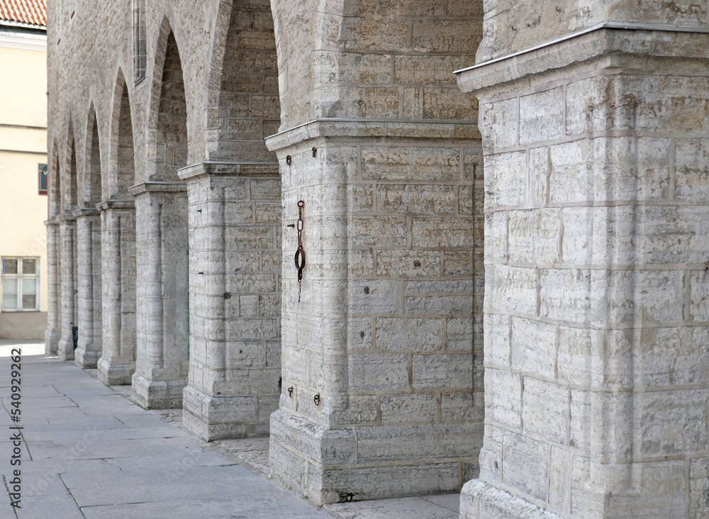 Classic architectural column and arch. Details of architecture of ...