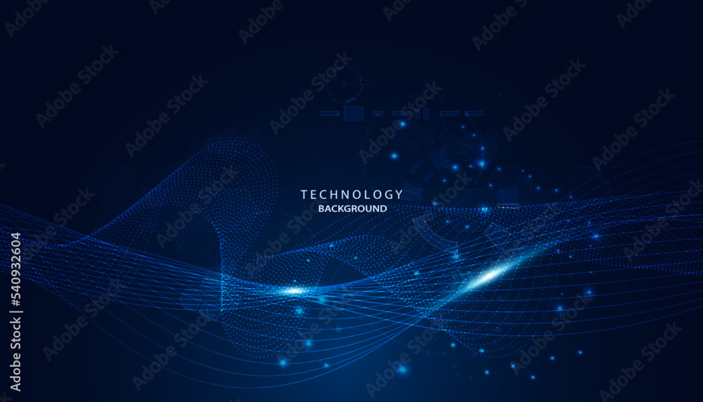 Abstract Wave Vector Beautiful lines, concept, technology, network ...