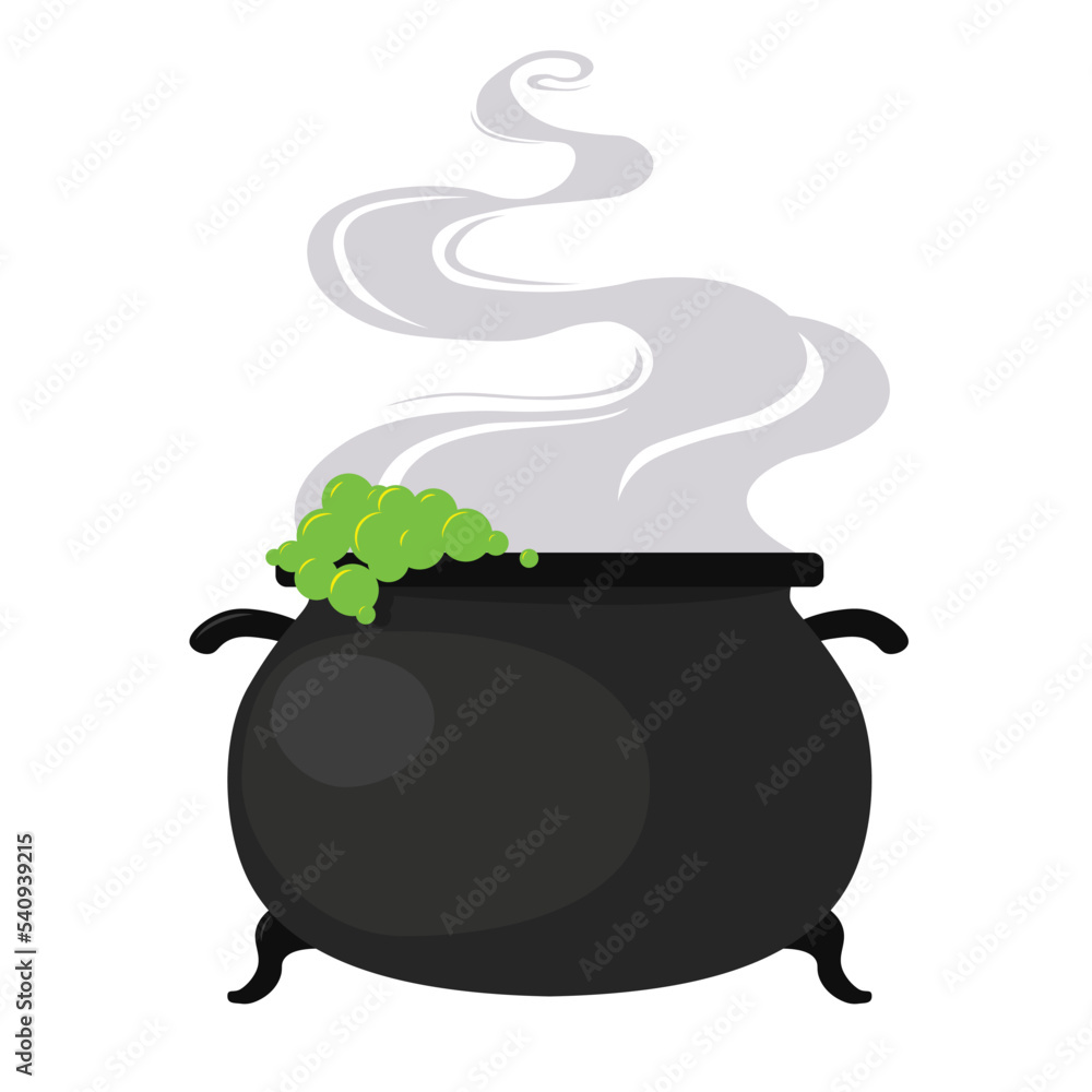 Witch cauldron isolated vector illustration Stock Vector | Adobe Stock