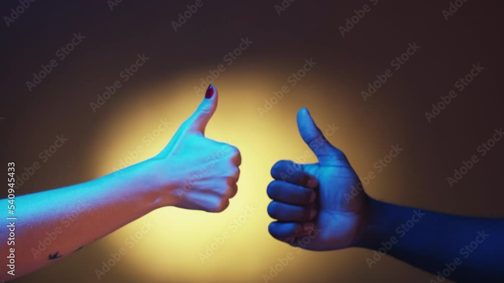 Equality support. Diversity tolerance. Gender rights. Blue neon light ...