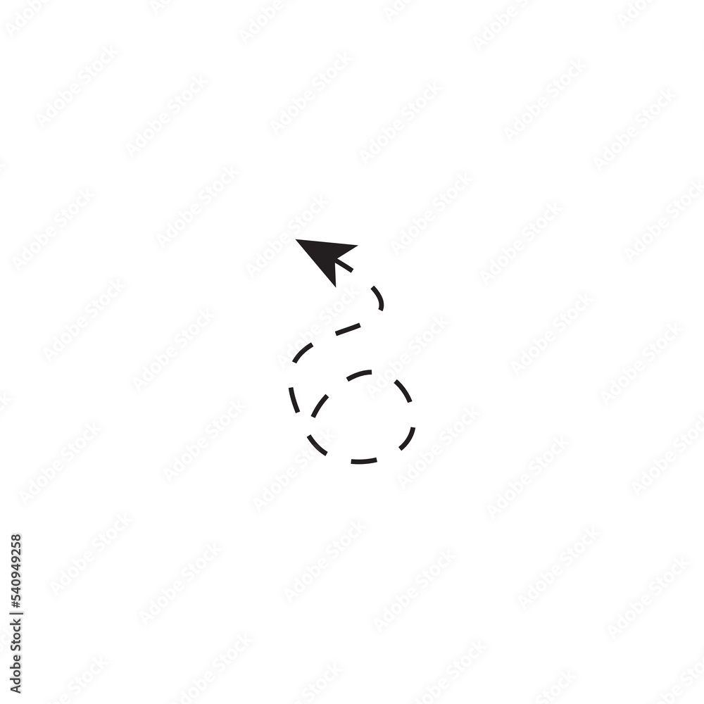 Hand drawn dotted arrow set vector illustration isolated on white ...