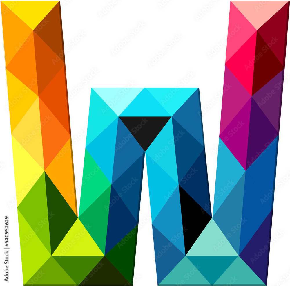 Polygon alphabet color font style Stock Illustration | Adobe Stock