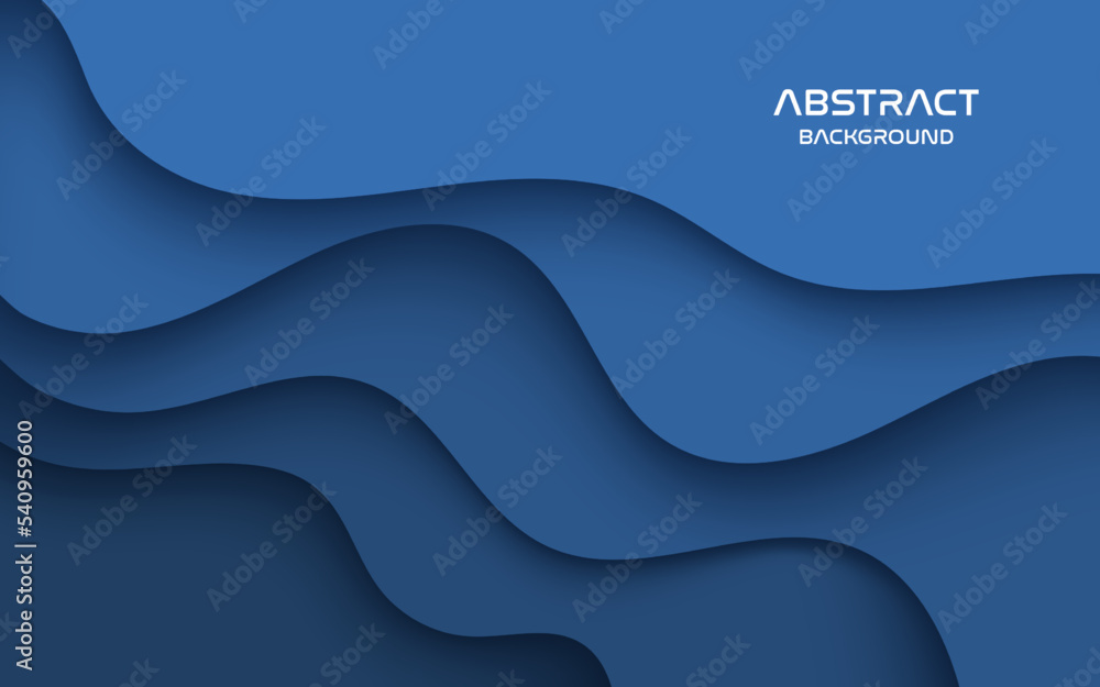 Multi layers blue color texture 3D papercut layers in gradient vector ...