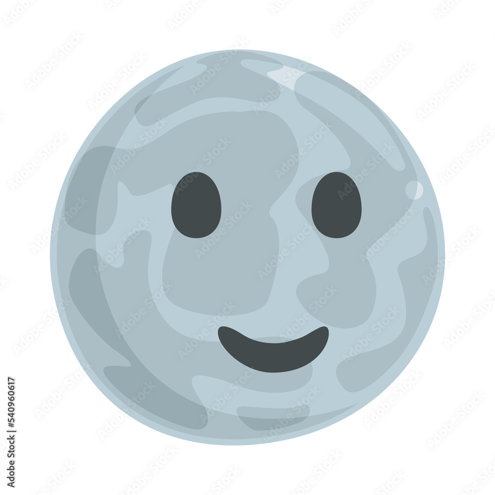 Moon Face Sign Emoji Icon Illustration. Night Vector Symbol Emoticon ...