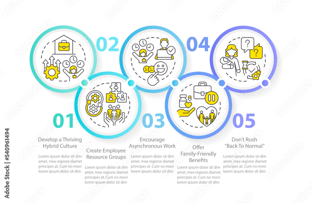 Employers supporting working parents ways circle infographic template ...