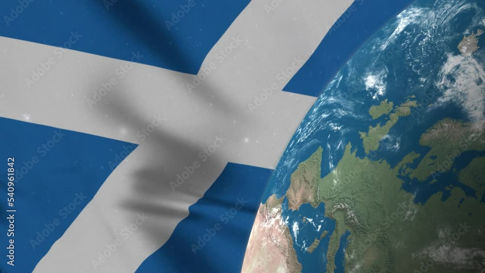 Scotland Map on World Globe with Scotland Flag Stock 비디오 | Adobe Stock