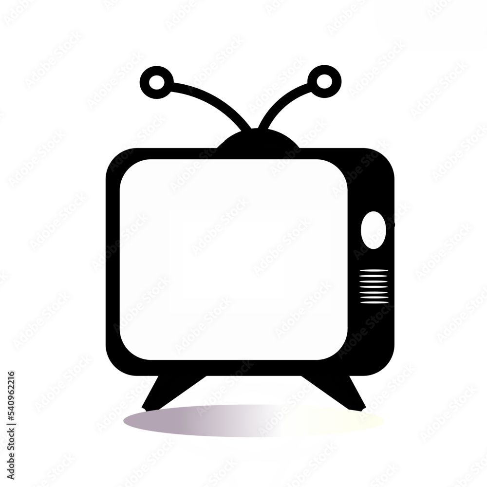Vector illustration of TV icon in flat style isolated on white ...