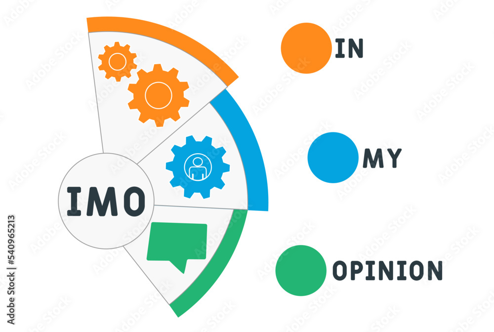 IMO - in my opinion acronym. business concept background. vector ...