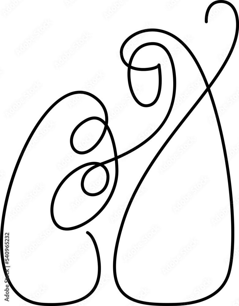 Christmas Vector Christian icon religious Nativity Scene of baby Jesus ...