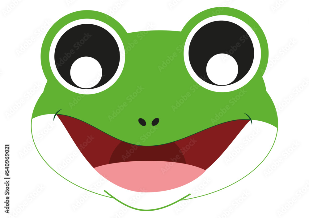 Icon of Cute Frog Face. Animals. Vector Frog Face Stock Vector | Adobe ...
