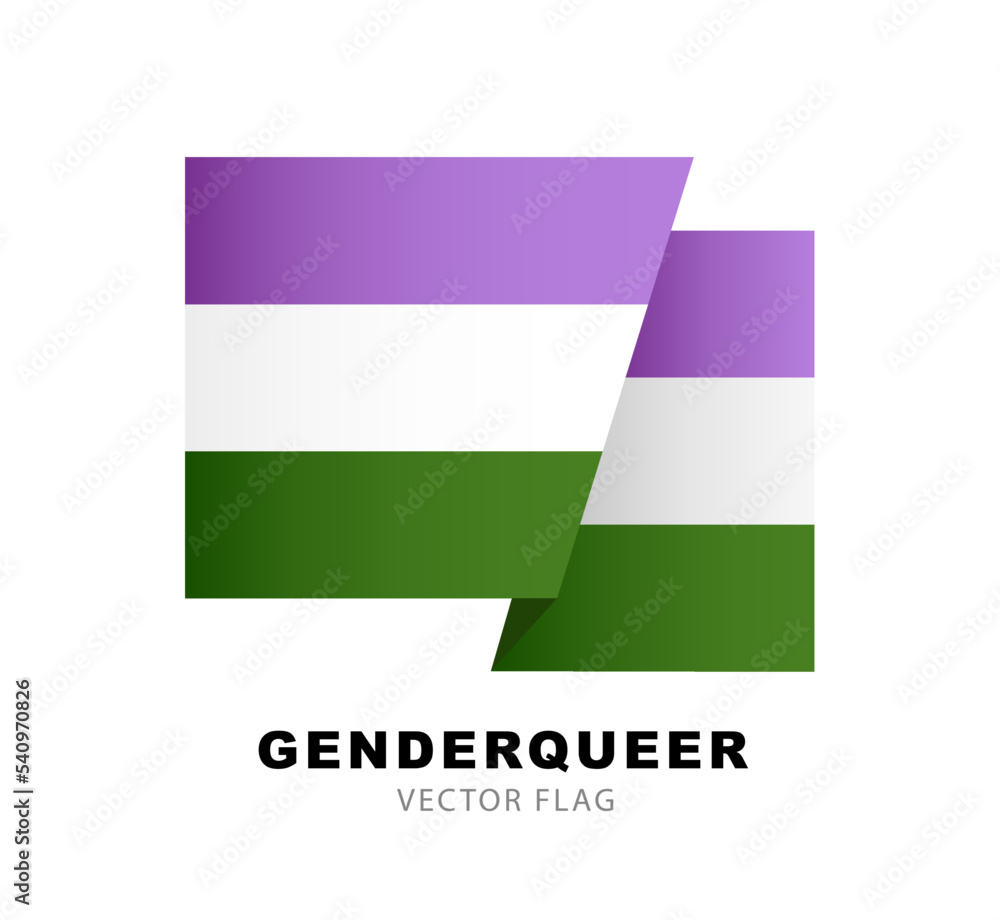 Flag of genderqueer pride. Vector illustration on a white background. A ...