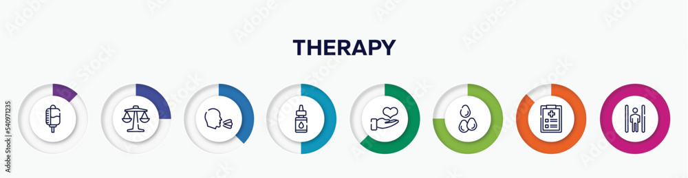 infographic element with therapy outline icons. included drop counter ...