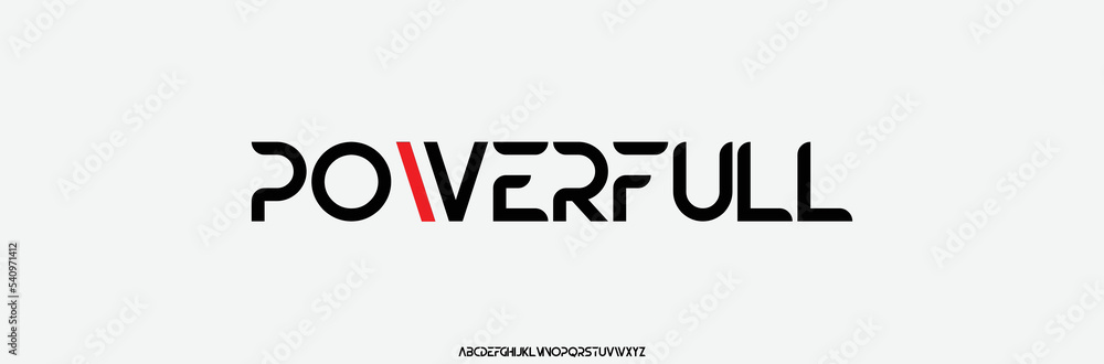 POWERFULL Modern Bold Font. Regular Italic Number Typography urban ...