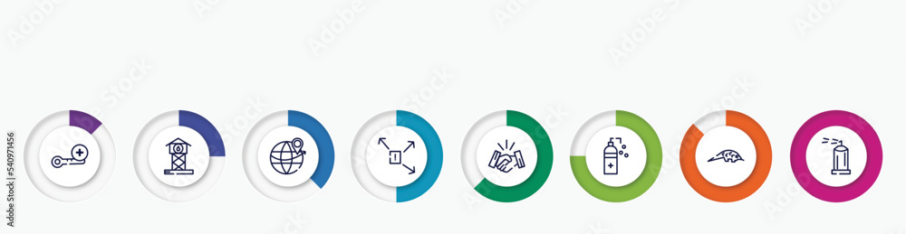 infographic element with outline icons. included high temperature ...
