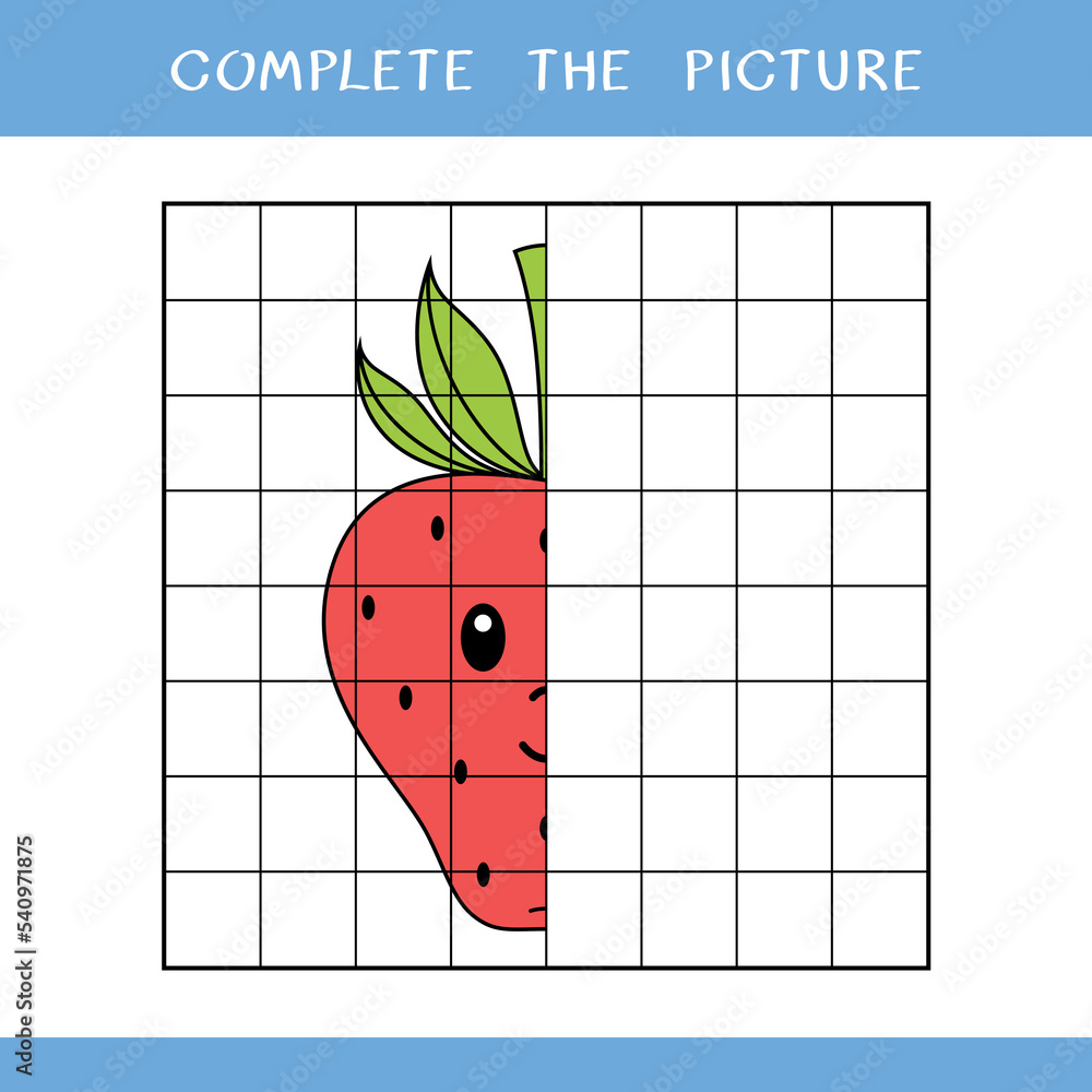 Complete the picture. Simple educational game for kids. Vector ...