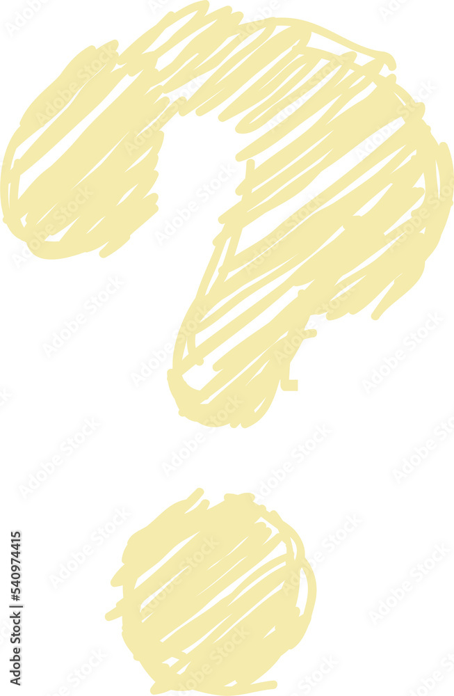 Hand drawn yellow chalk notation letter question mark Stock ...