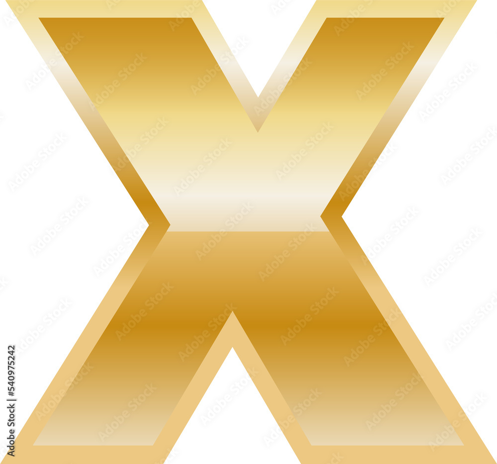 Golden gradient alphabet letter uppercase X Stock Illustration | Adobe ...