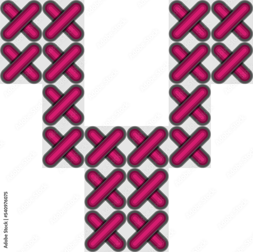 Cross stitch style typographic alphabet letter lowercase v Stock ...