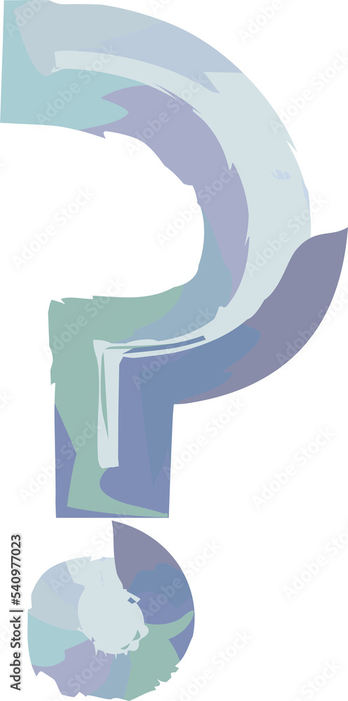 Watercolor hand drawn style notation letter question mark Stock ...