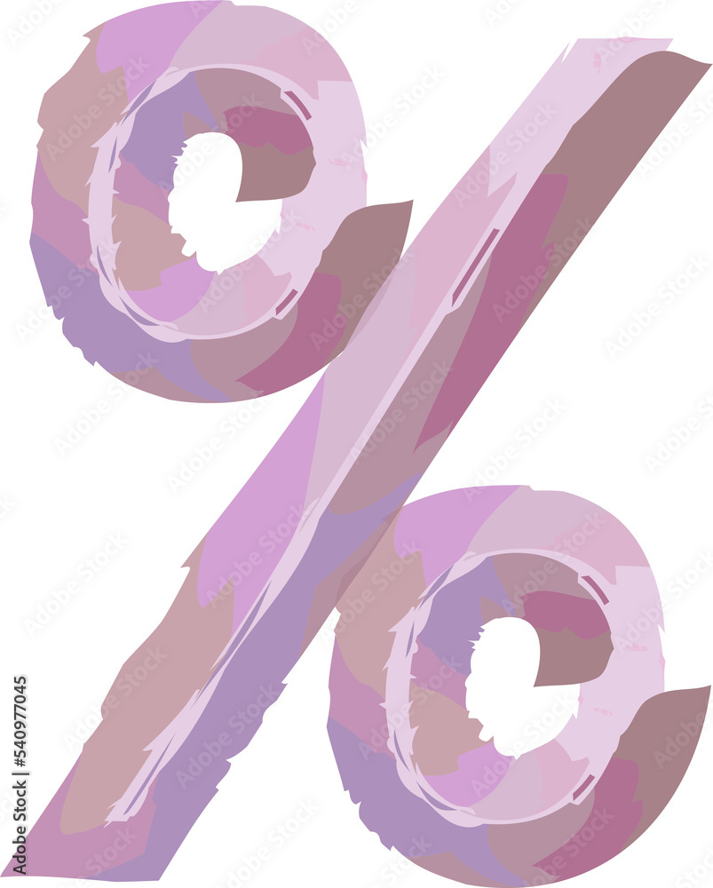 Watercolor hand drawn style notation letter percent sign Stock ...