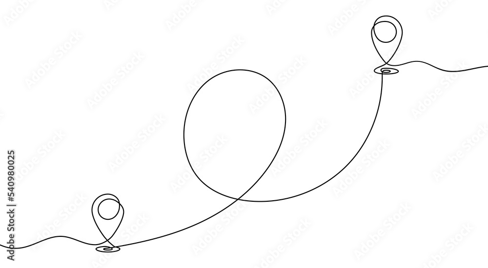 Map pin line background. One line drawing background. Continuous line ...