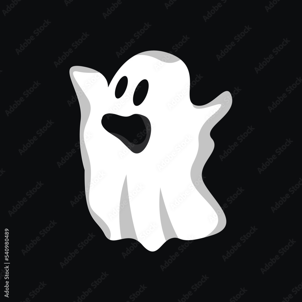 Ghost Logo, Halloween Ghost Vector Illustration, Halloween Party ...