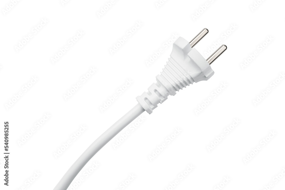 Electric plug on white background. Electric European plug isolated on ...
