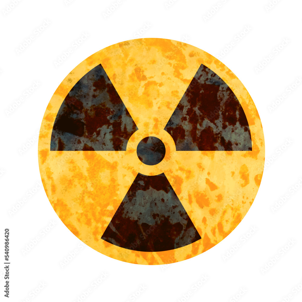 Radiation sign. Danger radioactive warning isolated on white background ...