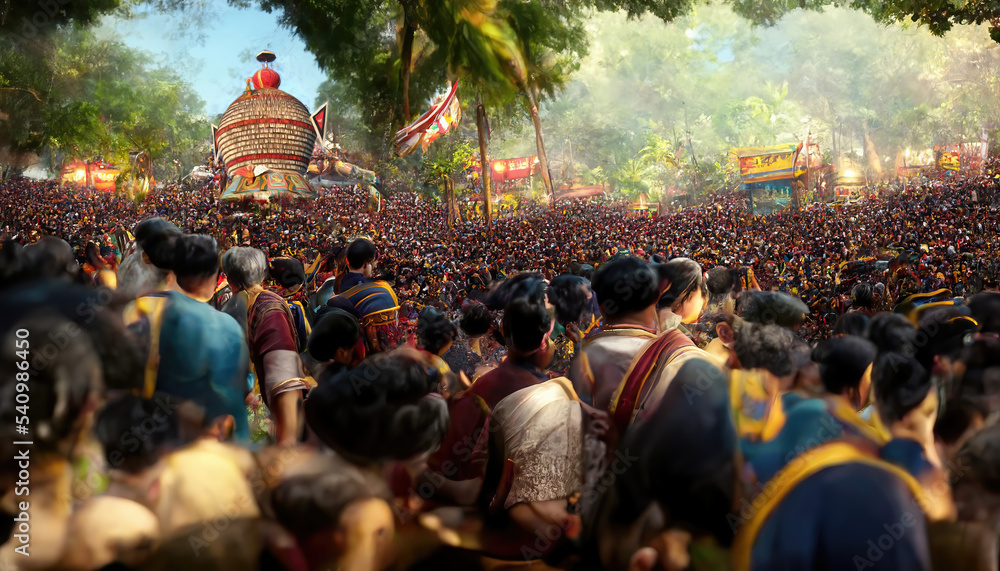 AI generated image of the annual Rathotsavam or Car Festival held at ...