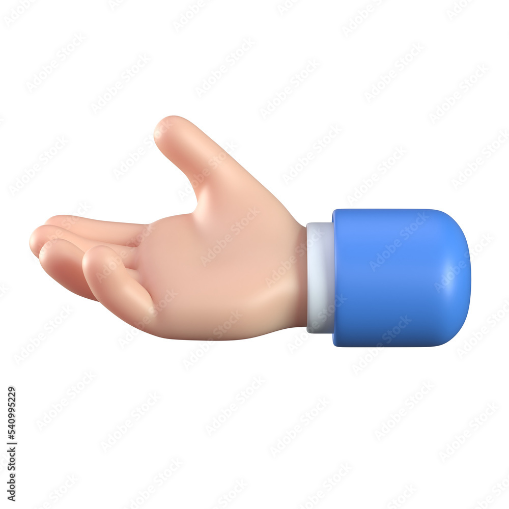 Cartoon 3d hand reaching to something or showing and presenting things ...