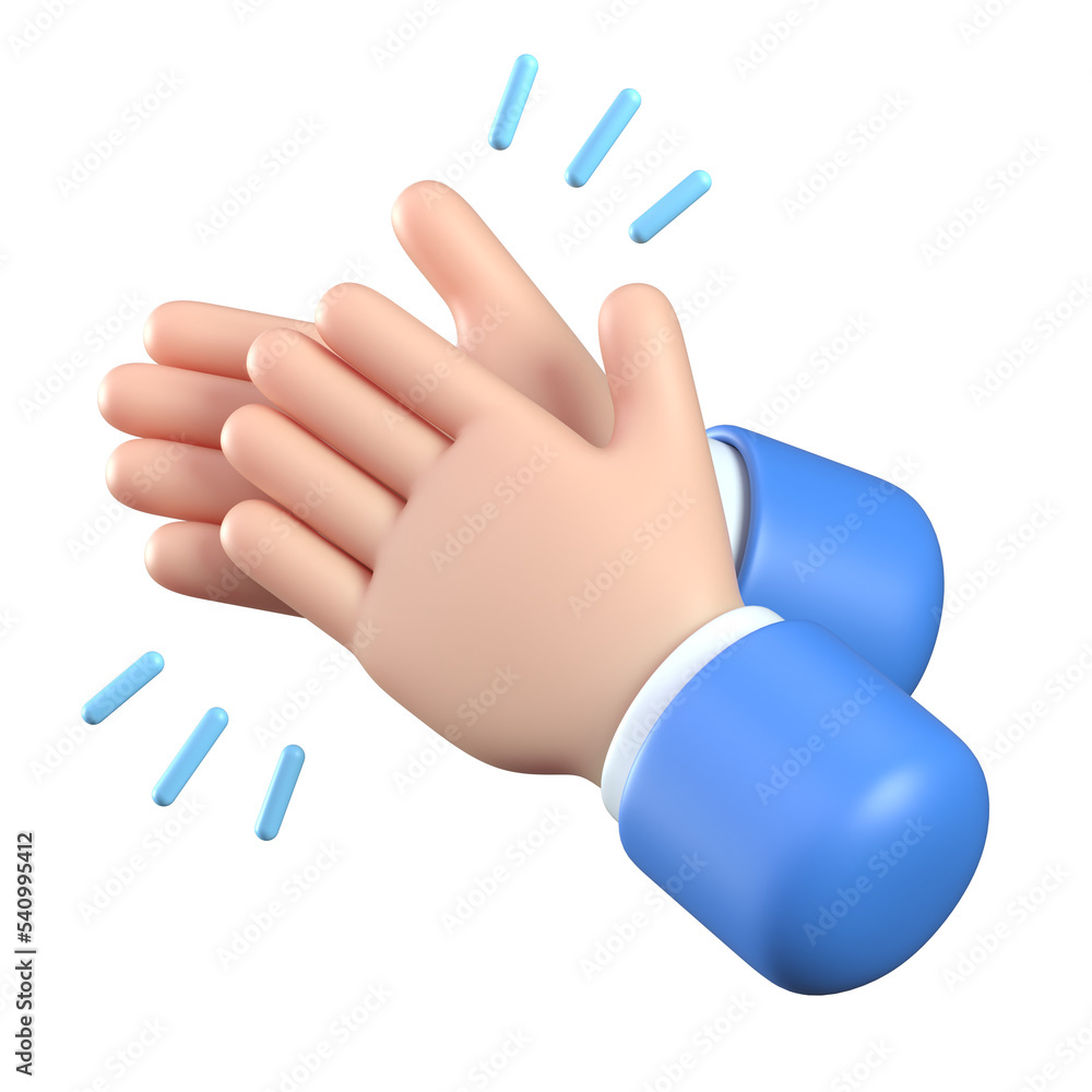 Cartoon 3d hands clapping, business hands giving applause 3d rendering ...