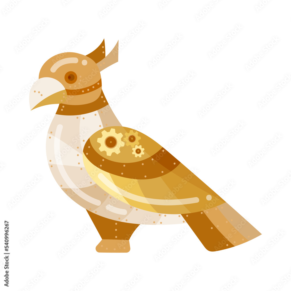 Mechanical bird cartoon illustration. Robotic bird toy isolated on ...