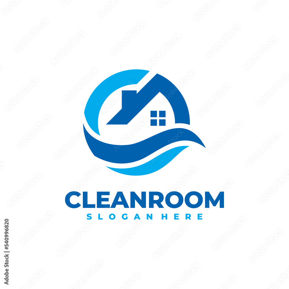 Vetor de Clean room logo vector. Cleaning service business logo ...