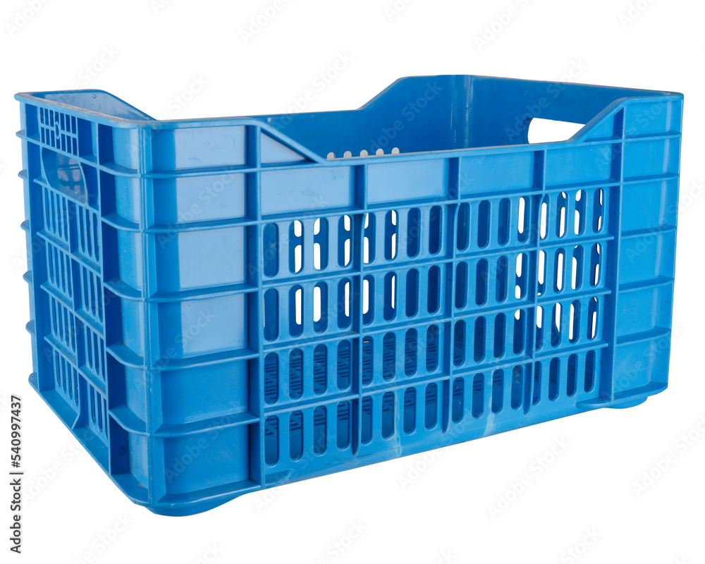 plastic crate empty on white background Stock Photo | Adobe Stock