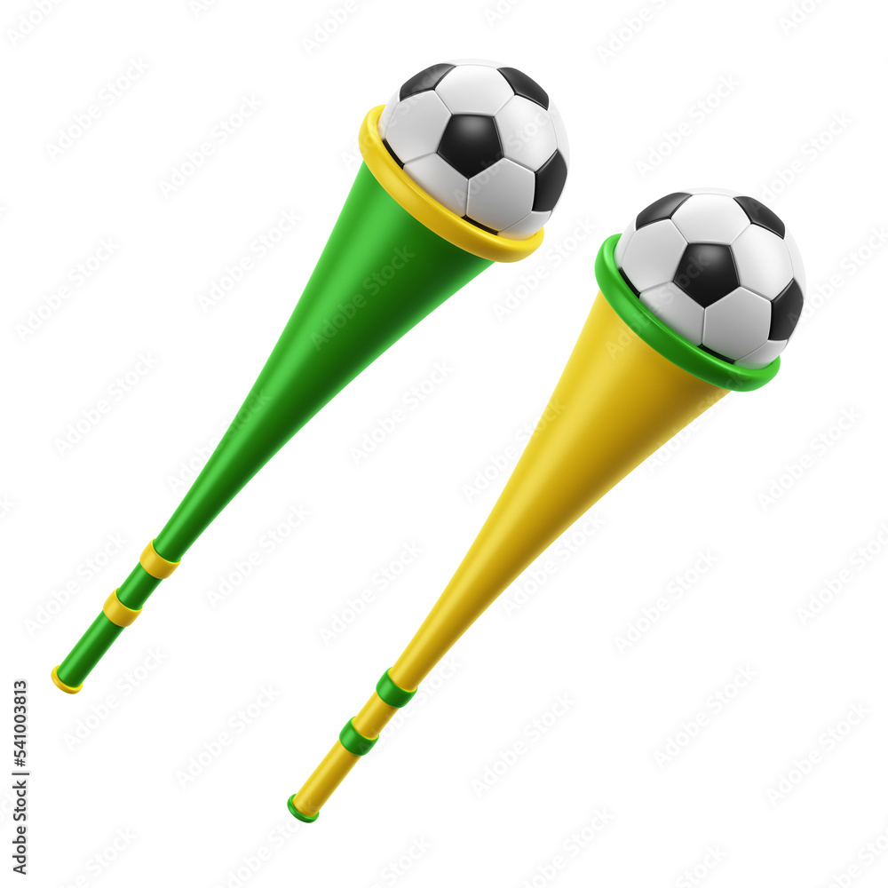 Corneta Vuvuzela Instrumento de torcedor nas cores verde e amarela ...