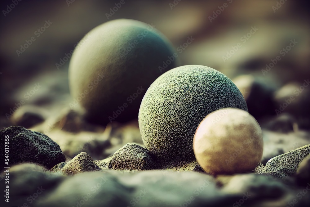 Blank nature textured ball mockup set, isolated, 3d rendering. Empty ...