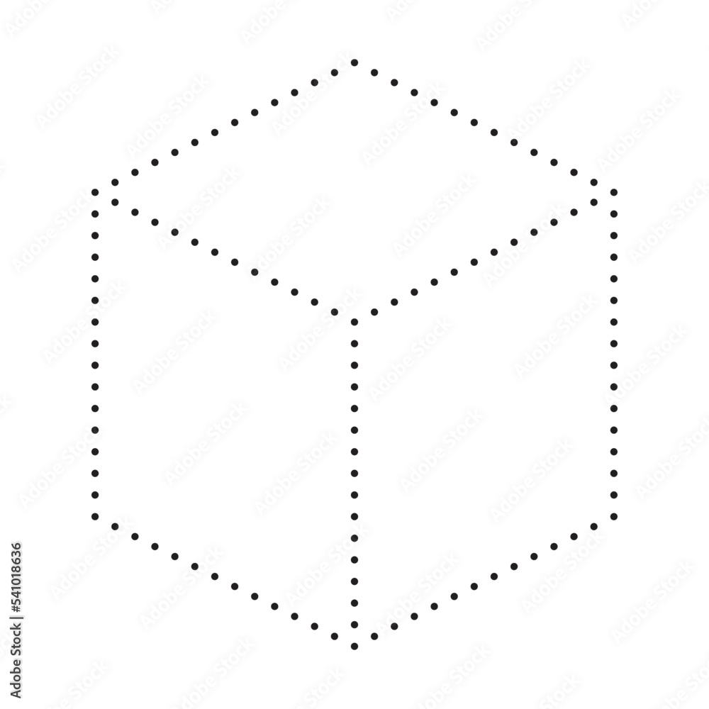Tracing cube, cuboid shape lines element for preschool, kindergarten ...
