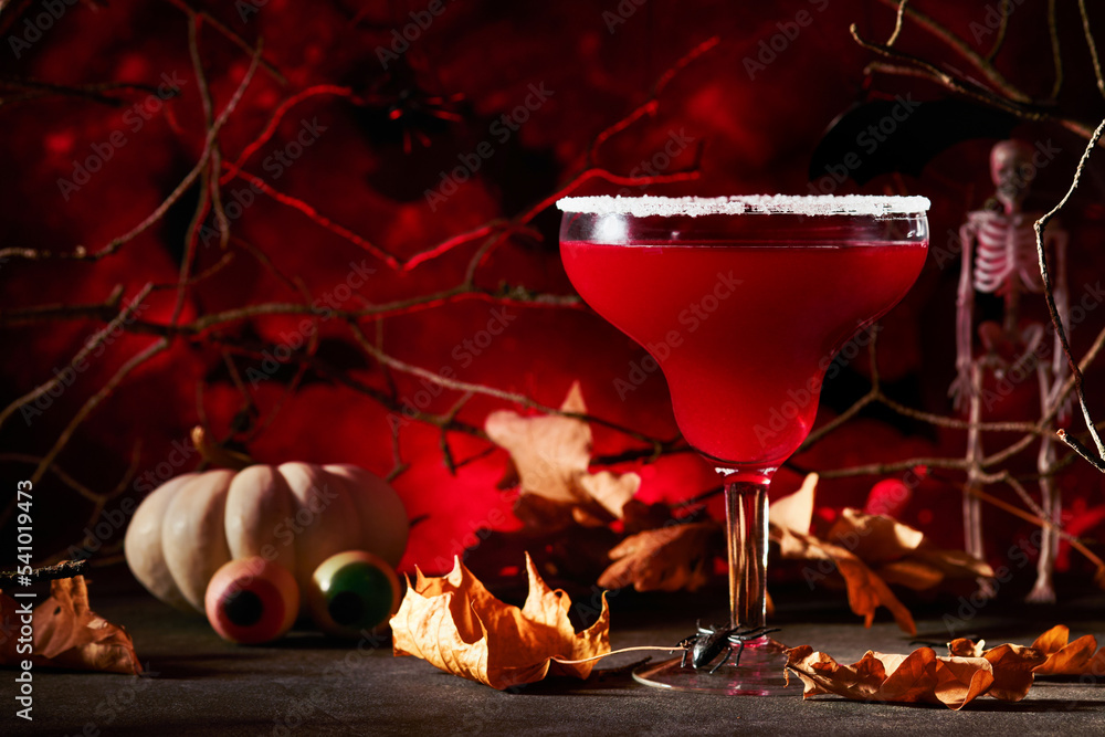 Halloween bloody cocktail margarita. Bloody red cocktail margarita and ...