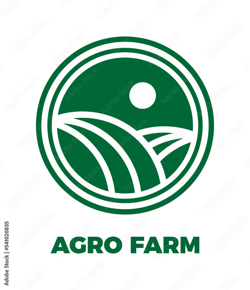 Agro farm emblem, label, signboard. Design template for your eco ...