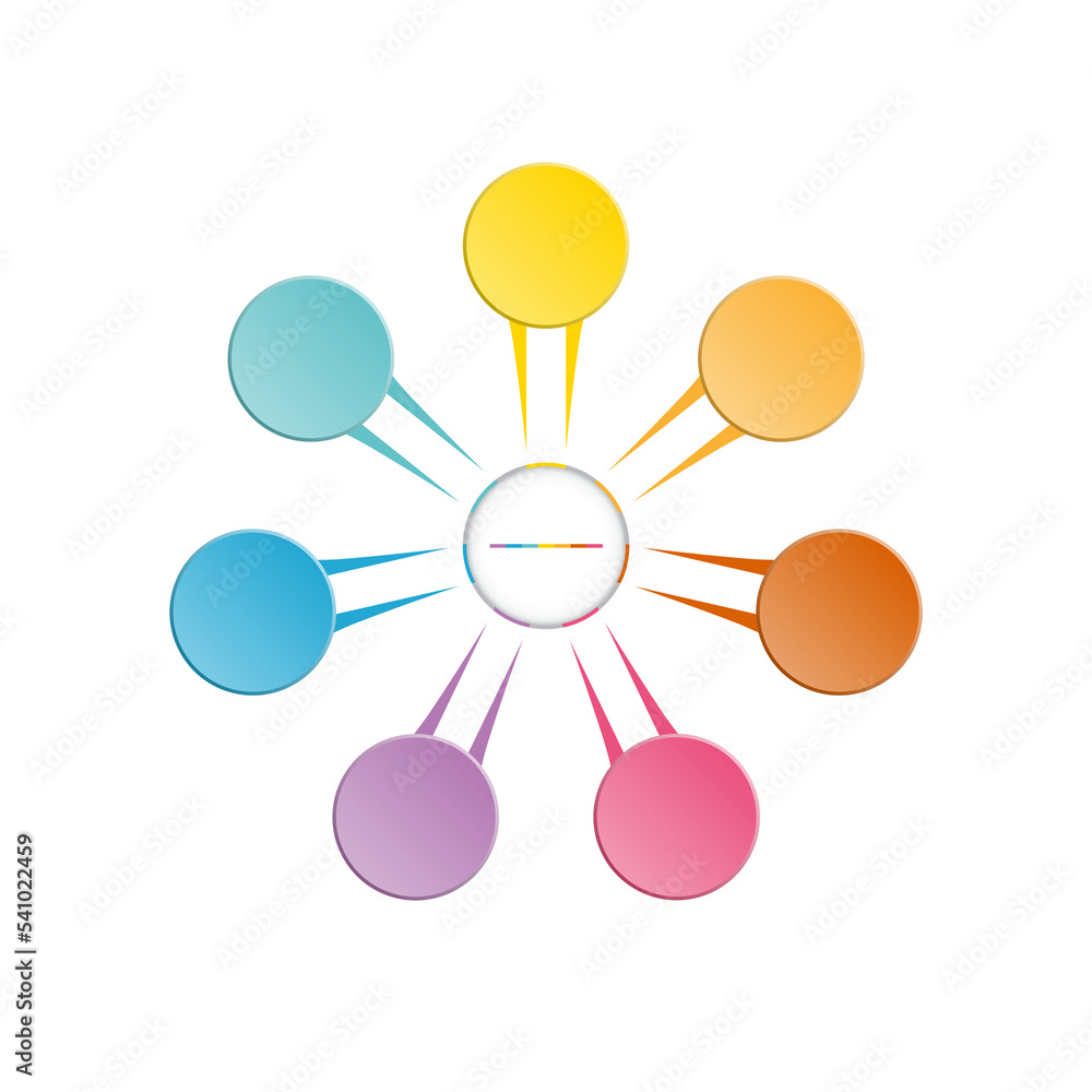Infographics, cycle diagram 7 positions, isolated Stock Illustration ...