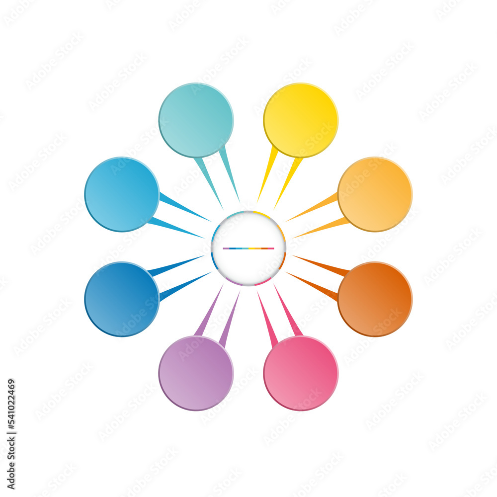 Infographics, cycle diagram 8 positions, isolated Stock Illustration ...