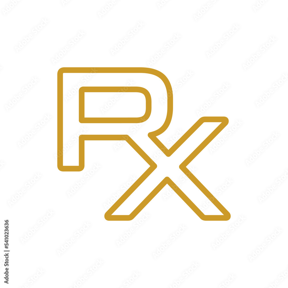 RX symbol, medical health logo company design illustration. Stock ...