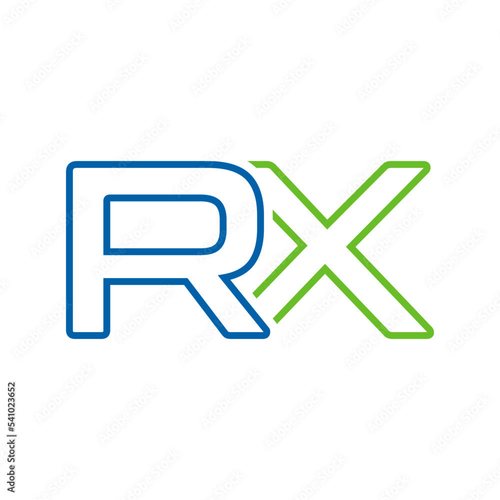 RX symbol, medical health logo company design illustration. Stock ...