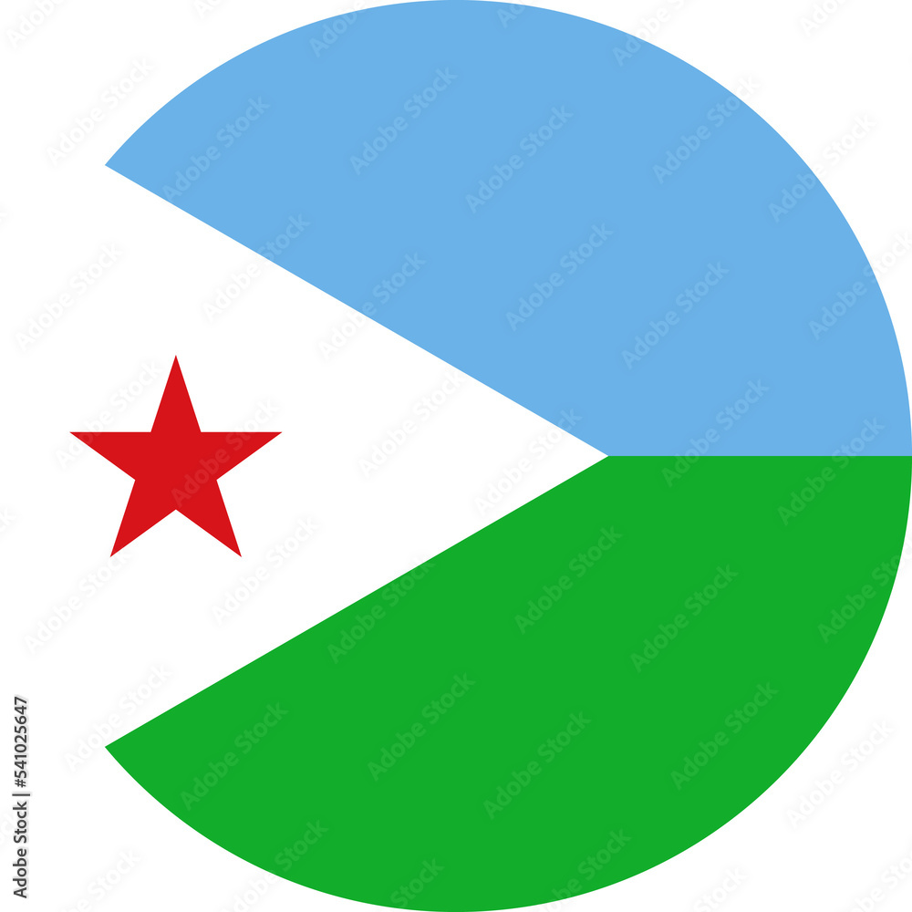Djibouti Round Flag. Djiboutian Circle Circular Country Nation National ...