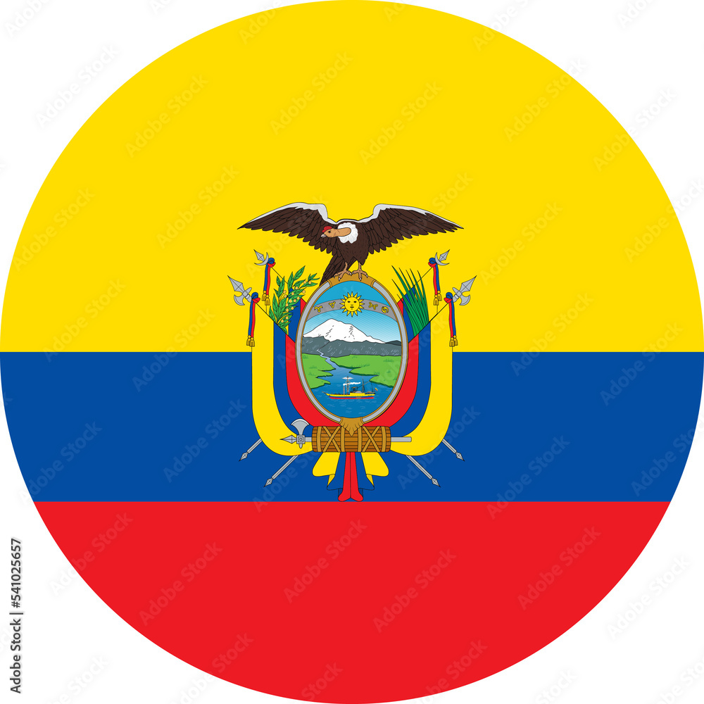 Ecuador Round Flag. Ecuadorian Circle Circular Country Nation National ...