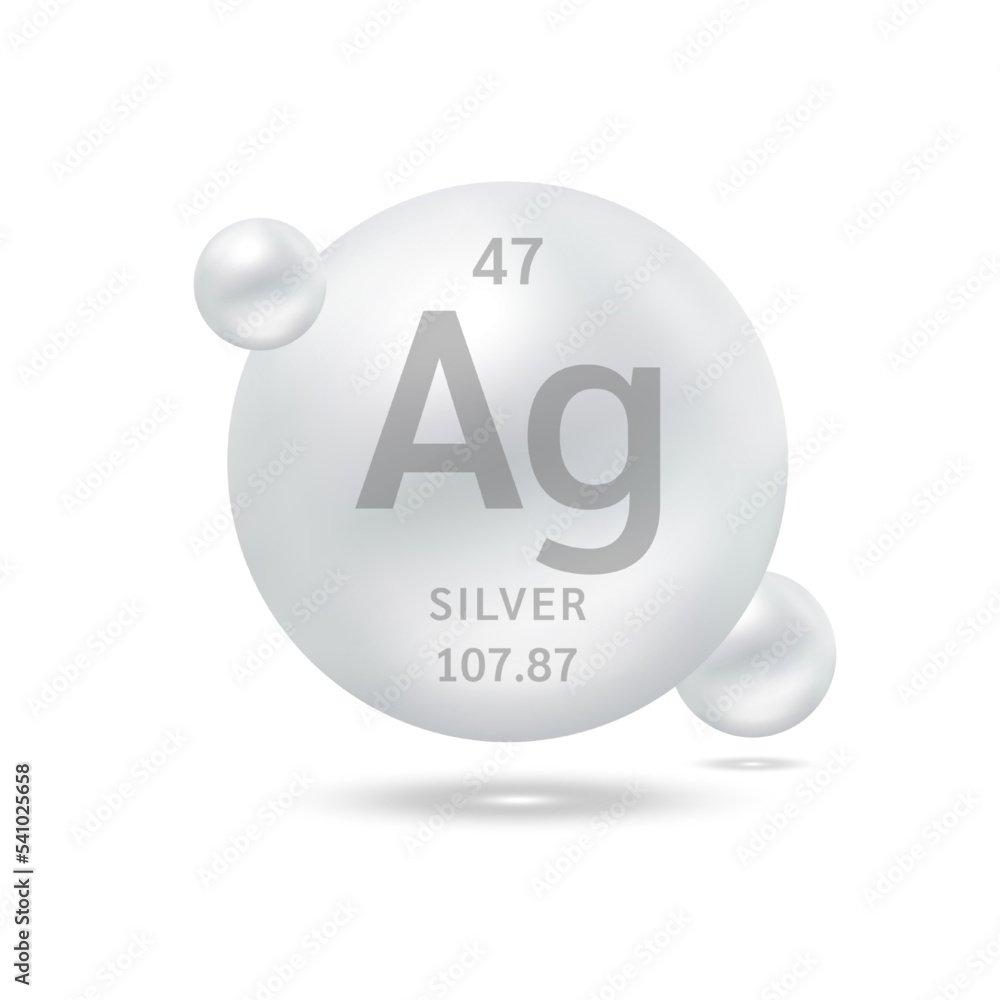 Silver molecule models silver and chemical formulas scientific element ...