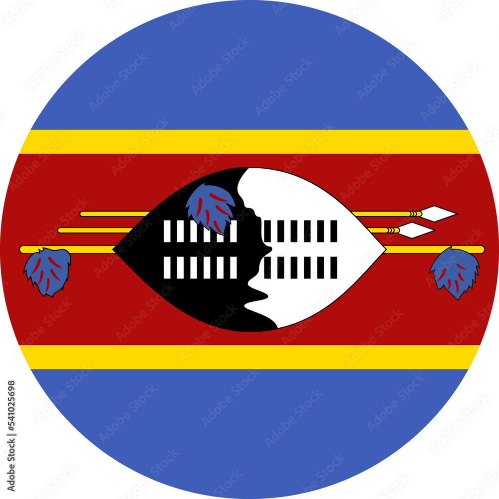 Eswatini Round Flag. Emaswati Liswati Circle Circular Country Nation ...
