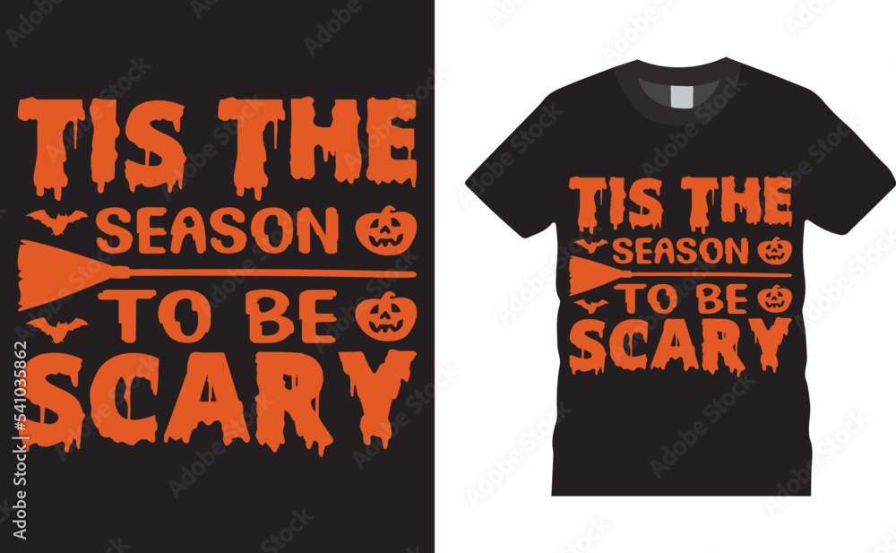 Spooky halloween svg t-shirt design vector template. scary sayings ...