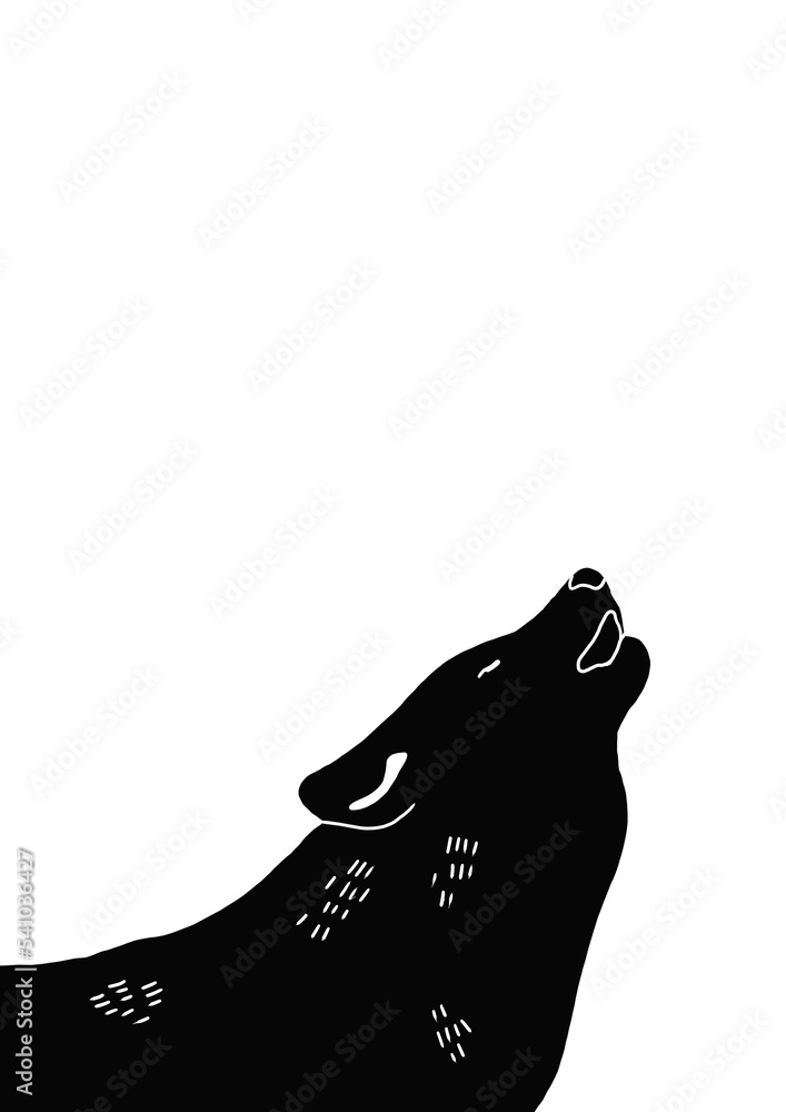 Black Wolf A4 size poster with transparent png, great for nursery decor ...
