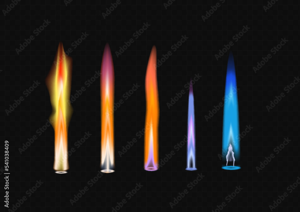 Jet flames. Blue blasting fire aviation fueling futuristic rocket ...